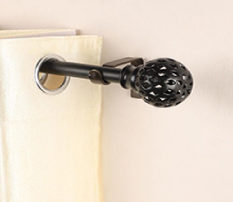 Buy Facade Metal Finial Medium Size Set of 1 Extendable Curtain Rod-84 ...