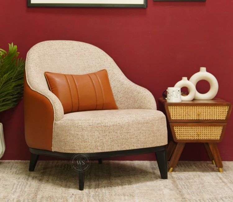 Buy Blair Arm Chair (Ginger bread) @30% OFF Online | Wooden Street