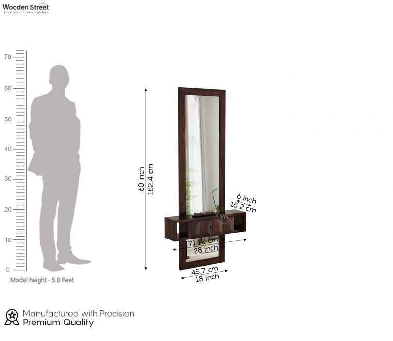 Buy Morse Wall Mounted Dressing Table (Walnut Finish) @56% OFF Online ...