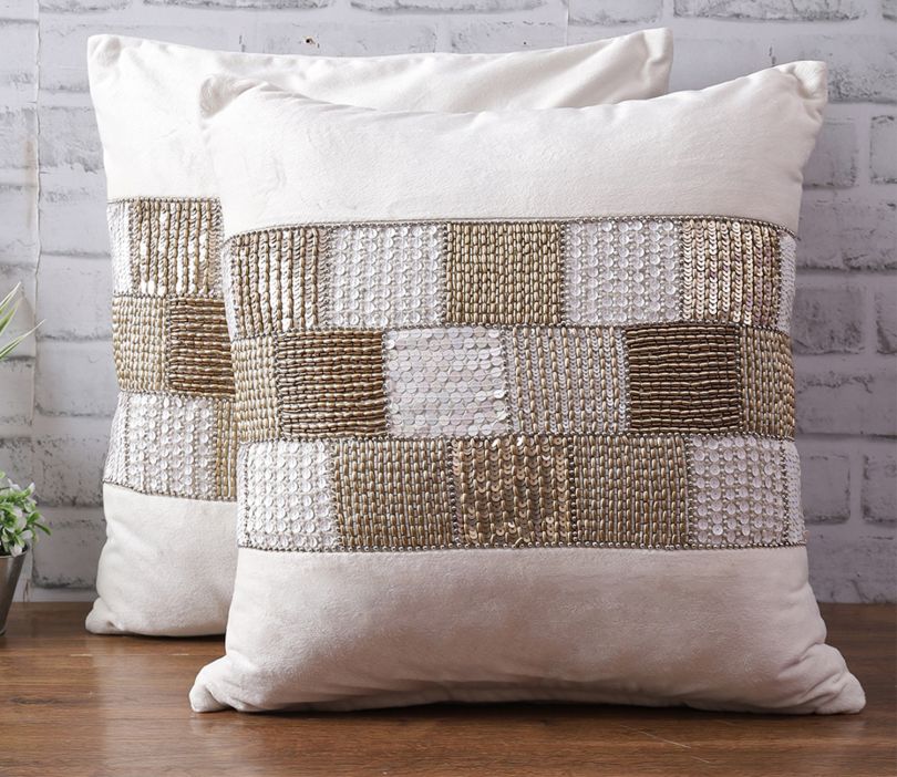 Throw Pillows 18 Inch Cushion Covers Buy Velvet Beaded Cushion Covers ...