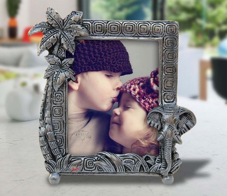 Buy Elephant Face and Coconut Tree Metal Photo Frame - Handicrafts ...