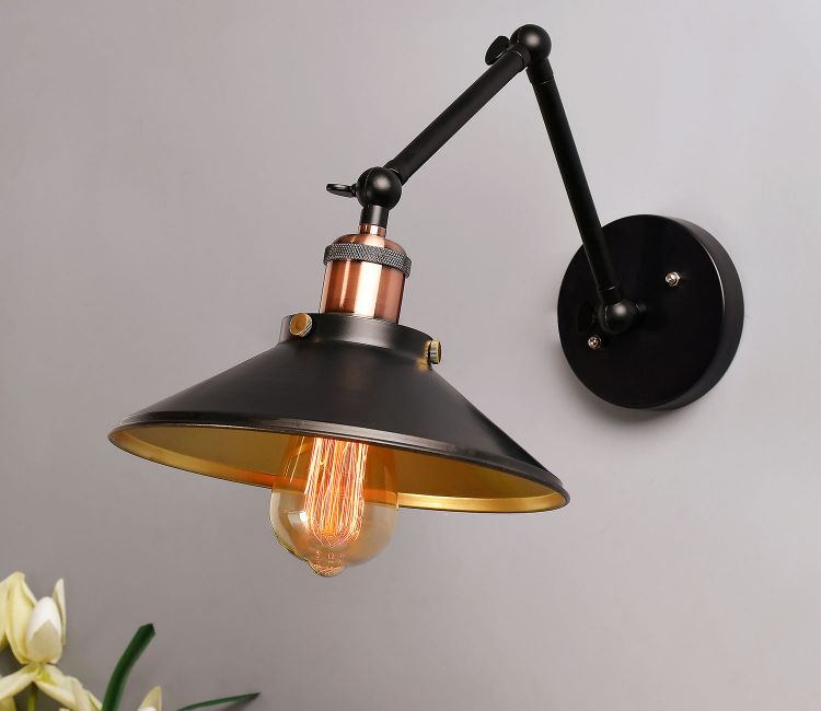 Buy Edison Black 360 Cone Shade Wall Lamp In Antique Copper @48% OFF ...