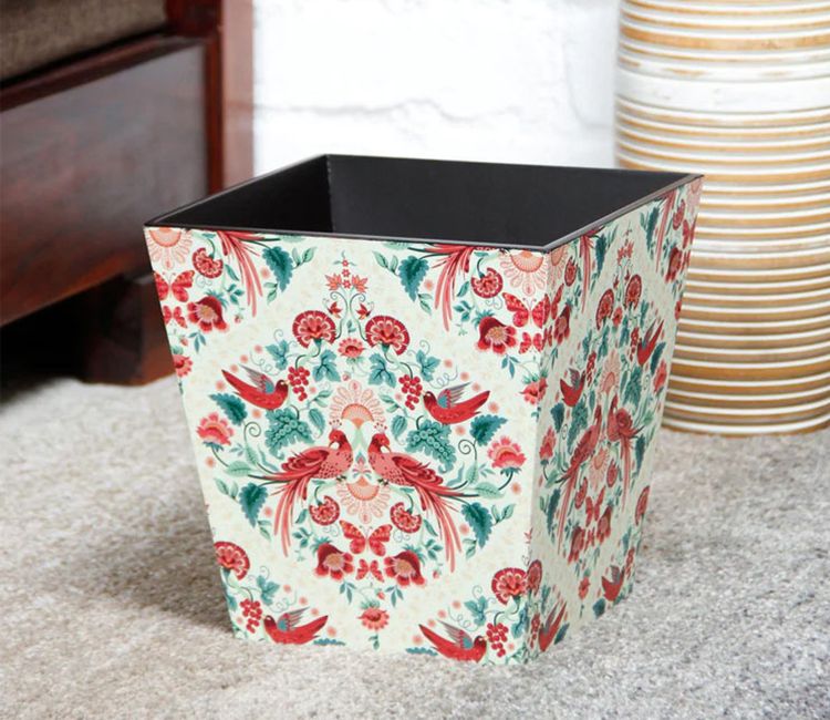 Buy Multicolour Wooden 9 Ltr Open Dustbin @48% OFF Online | Wooden Street