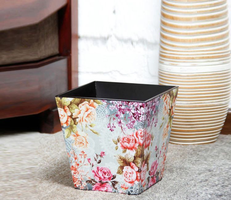 Buy Wooden Multicolour 9 Ltr Open Dustbin @48% OFF Online | Wooden Street