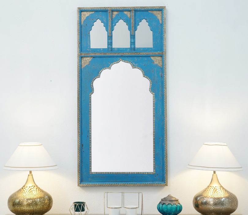 Buy Izara Carved Mirror Frame (Distressed Dark Blue) @21% OFF Online ...