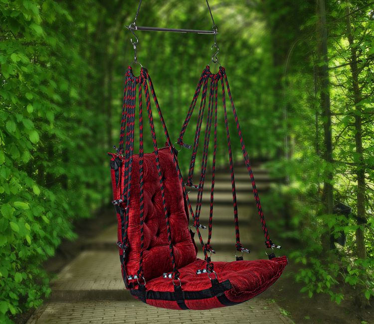 Buy Red Soft Leather Velvet Hanging Swing Chair at 45% OFF Online ...